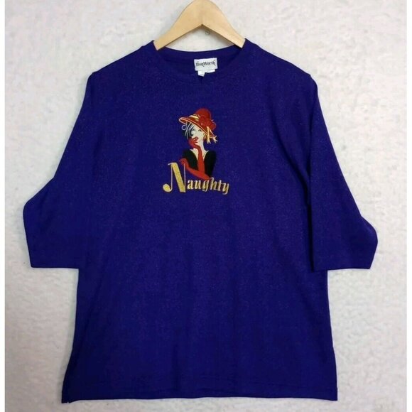 BonWorth | Tops | Vintage Bonworth Womens 2 Sleeve Purple Shirt Naughty ...